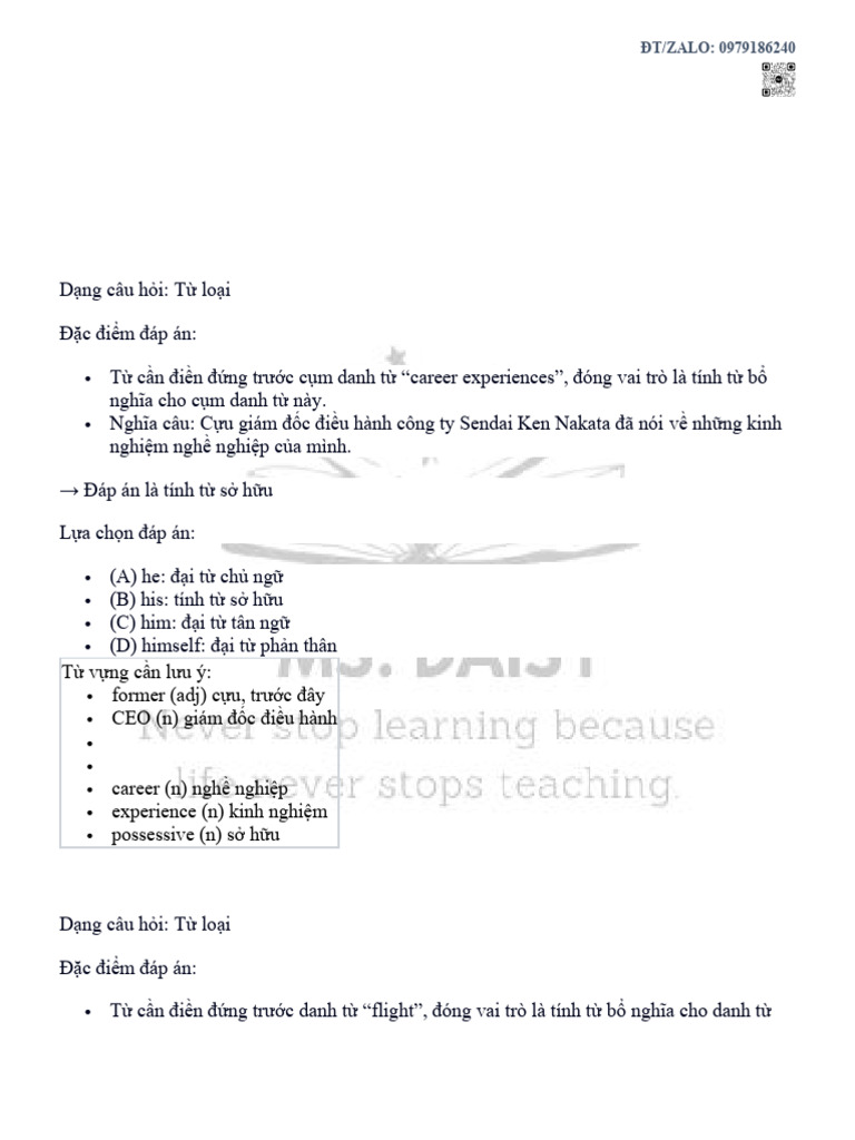 Reading - Gi I Thích Đáp Án Ets 2024 | PDF