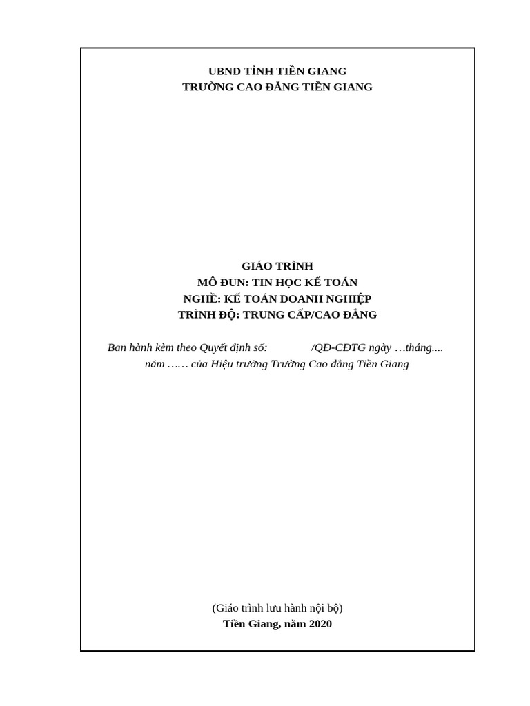 GIAO_TRINH_TIN_HOC_KE_TOAN | PDF