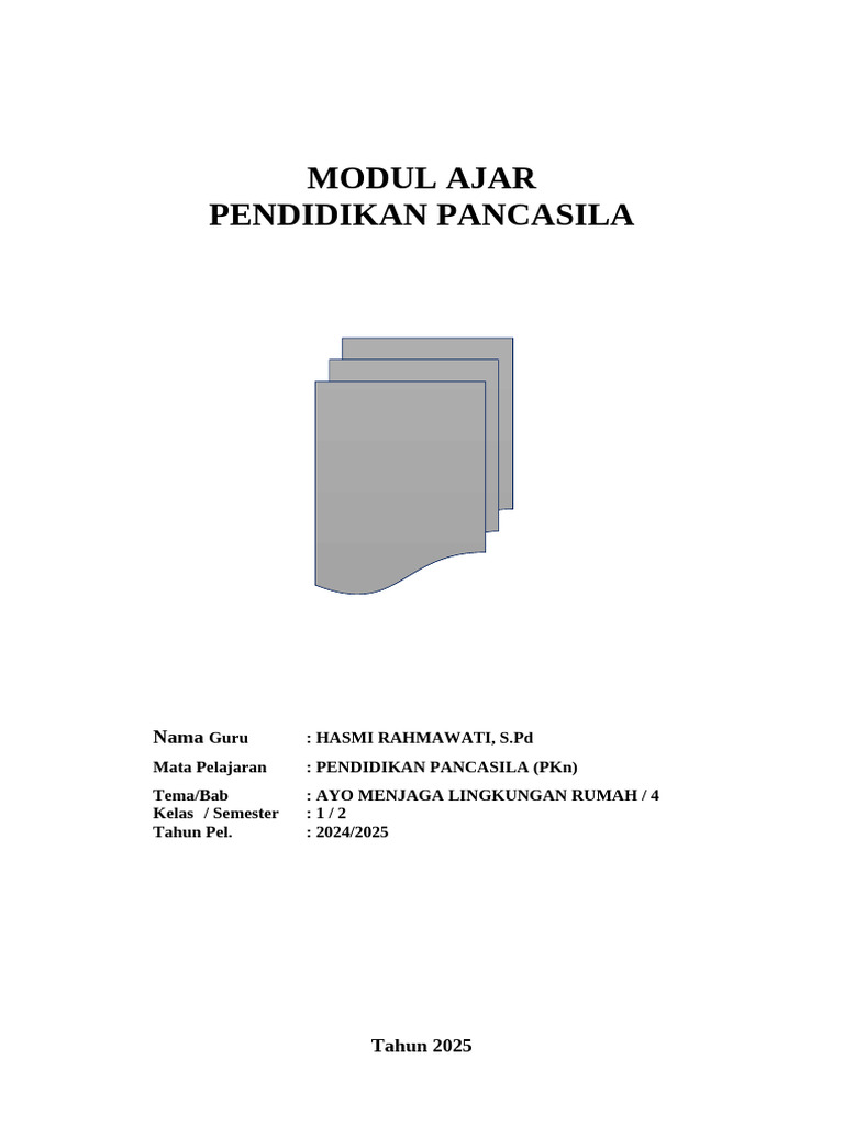 MODUL AJAR PKN BAB 4 (HASMI RAHMAWATI) | PDF