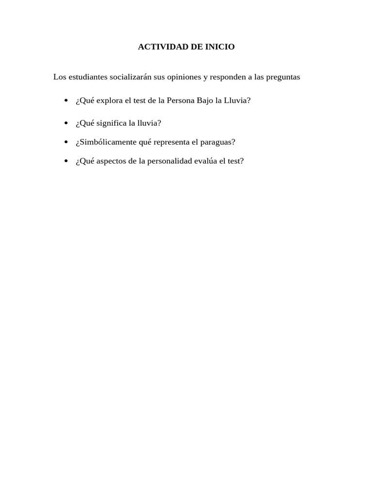 Actividad de Inicio | PDF