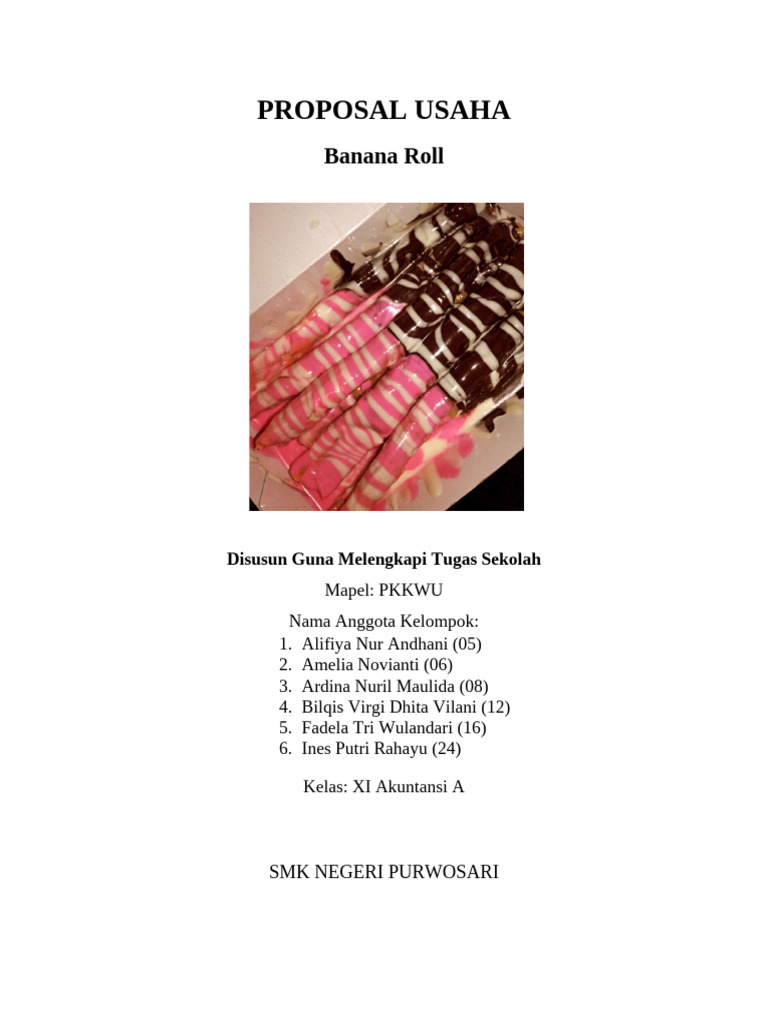 Proposal Usaha Banana Roll untuk Sekolah | PDF