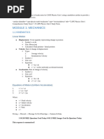 Motion Class9 Formula Sheet Styled | PDF