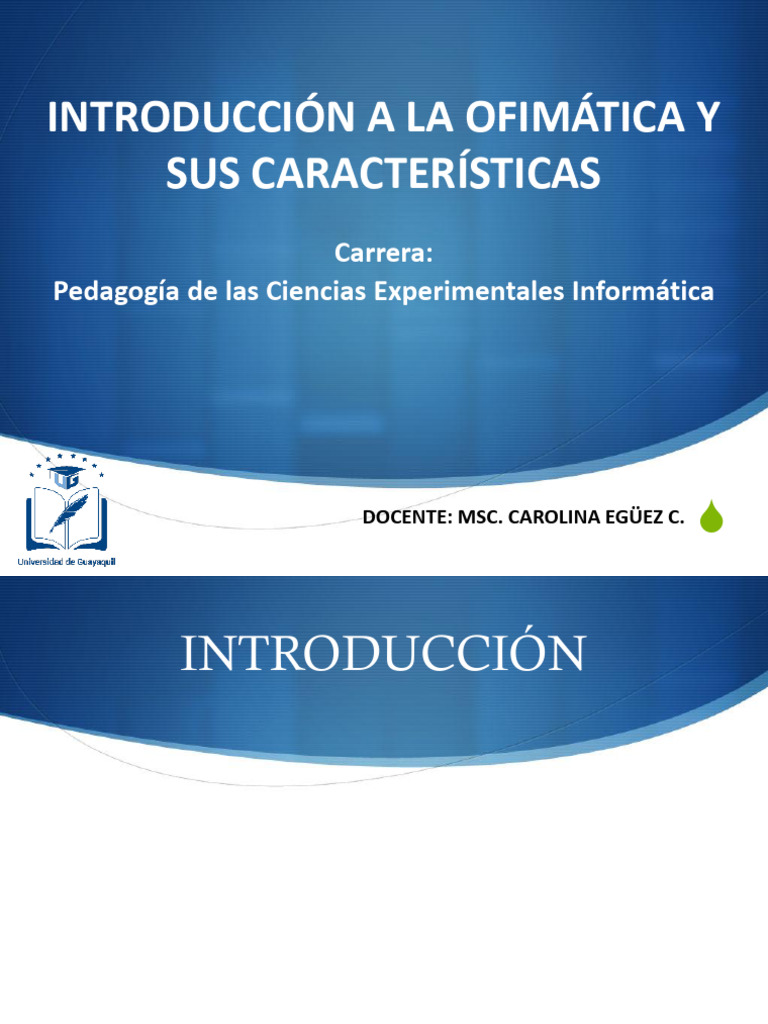 Introducción a la Ofimática y Herramientas | PDF | Microsoft ...