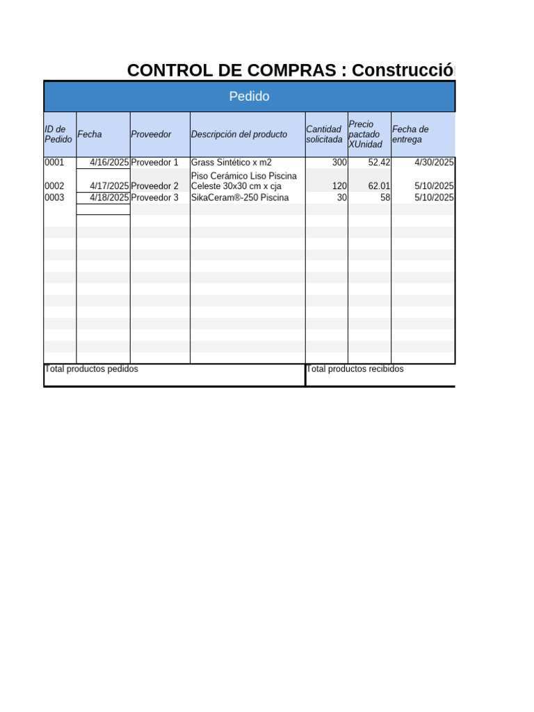 Control de Compras ESPACIOERP | PDF