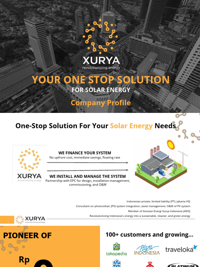 Xurya Company Profile v8 Sep 2022 | PDF | Solar Panel | Photovoltaic System