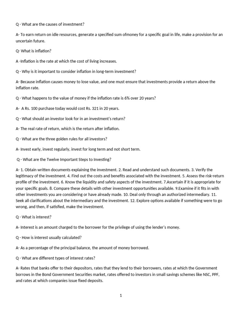 Important Questions and Answer - IFM X | PDF | Cost Of Living | Bonds ...