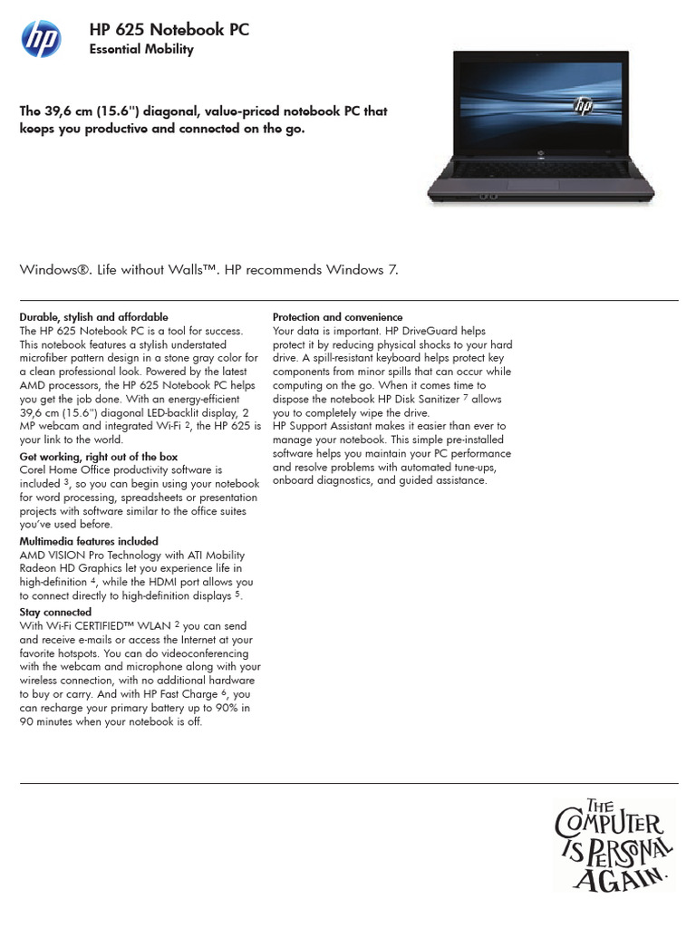 HP 630 Manufacturer - Brochure - 34-157-680 | PDF | Laptop | Personal ...