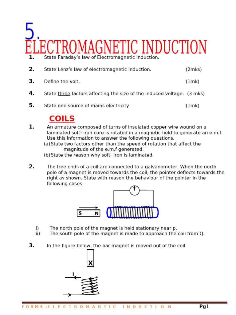 Electromagnetic Induction Concepts and Applications | PDF | Transformer ...