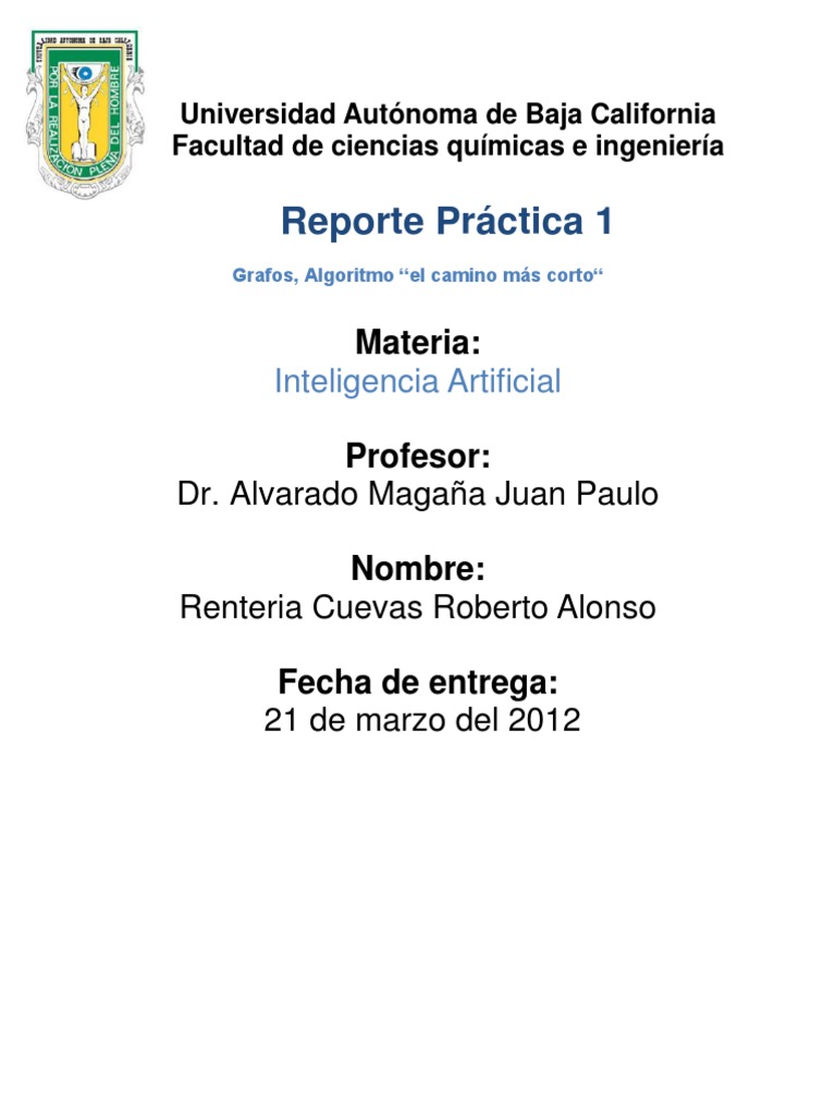Inteligencia Artificial Grafos Algoritmo La Mejor Ruta Pdf Teoría