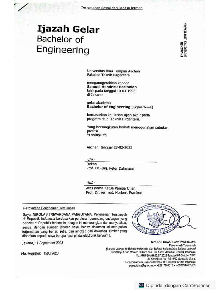 Ijasah Translated | PDF