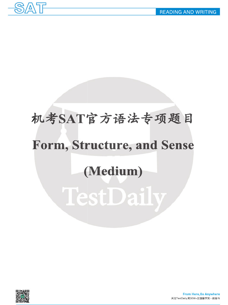 SAT Form, Structure, And Sense-medium 分享版 | PDF