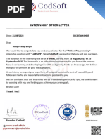 CodSoft Internship Offer Details | PDF | Linked In | Software Engineering