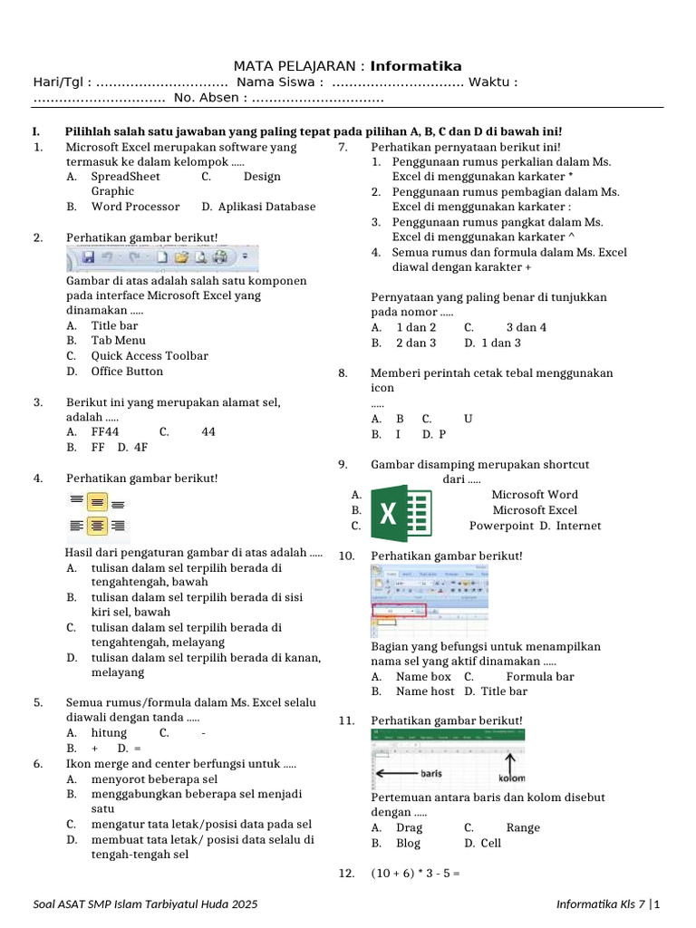 Soal PAT TIK VII | PDF