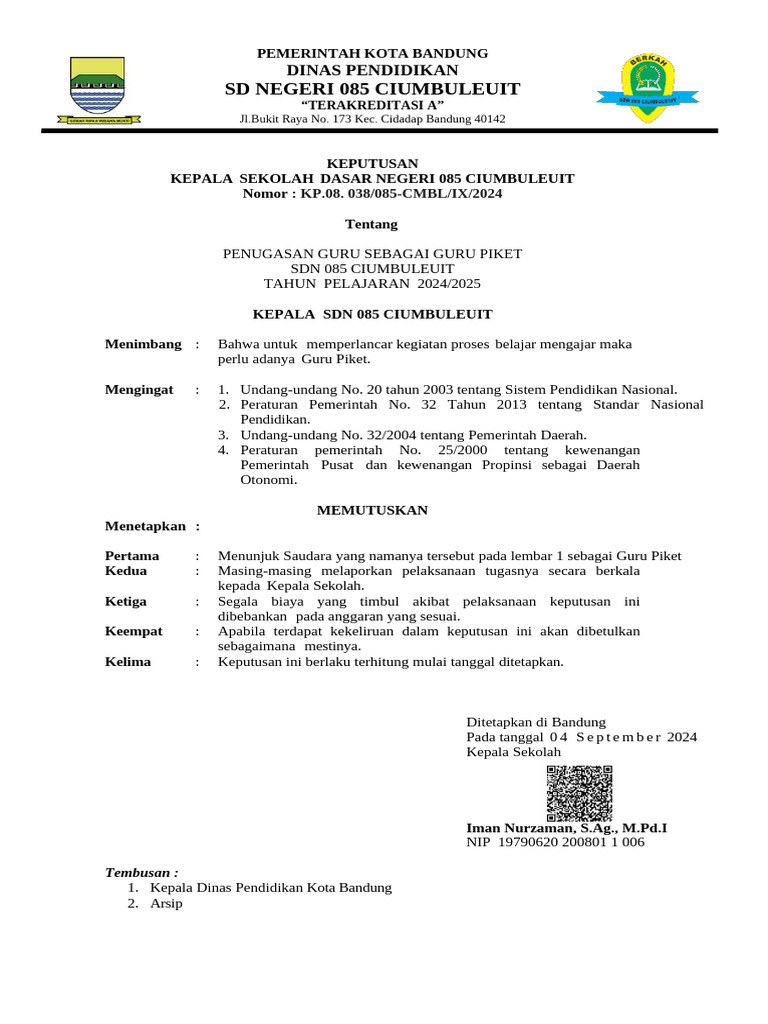 SK Piket Guru 2024 2025 | PDF