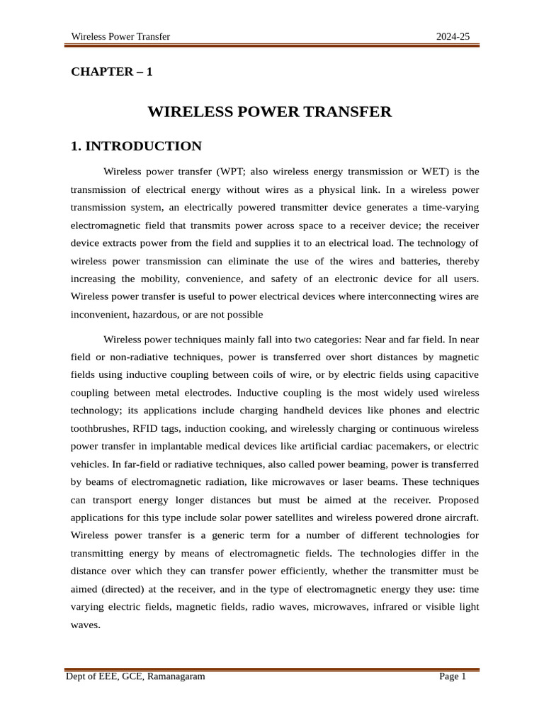 Wireless Transmission TechReport | PDF | Inductor | Inductance