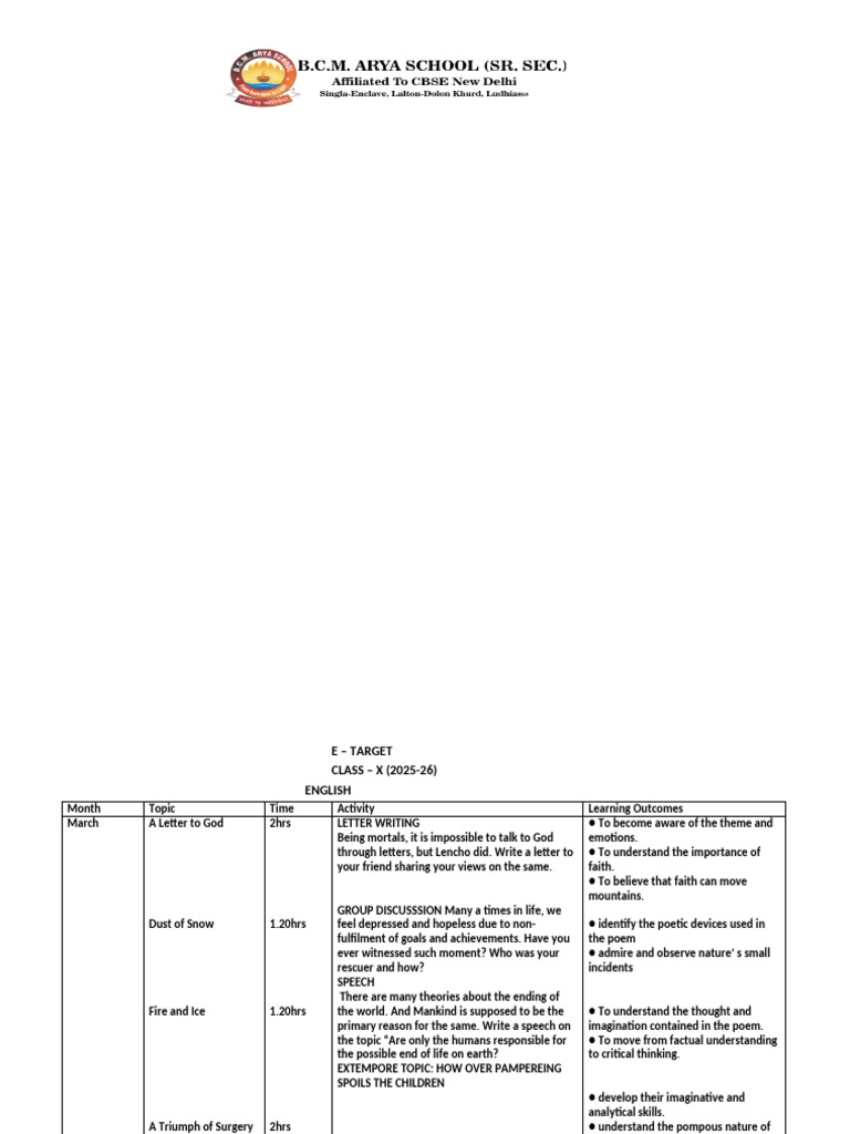E Target Class 10 25-26 COMPILED | PDF | Trigonometry | Geometry