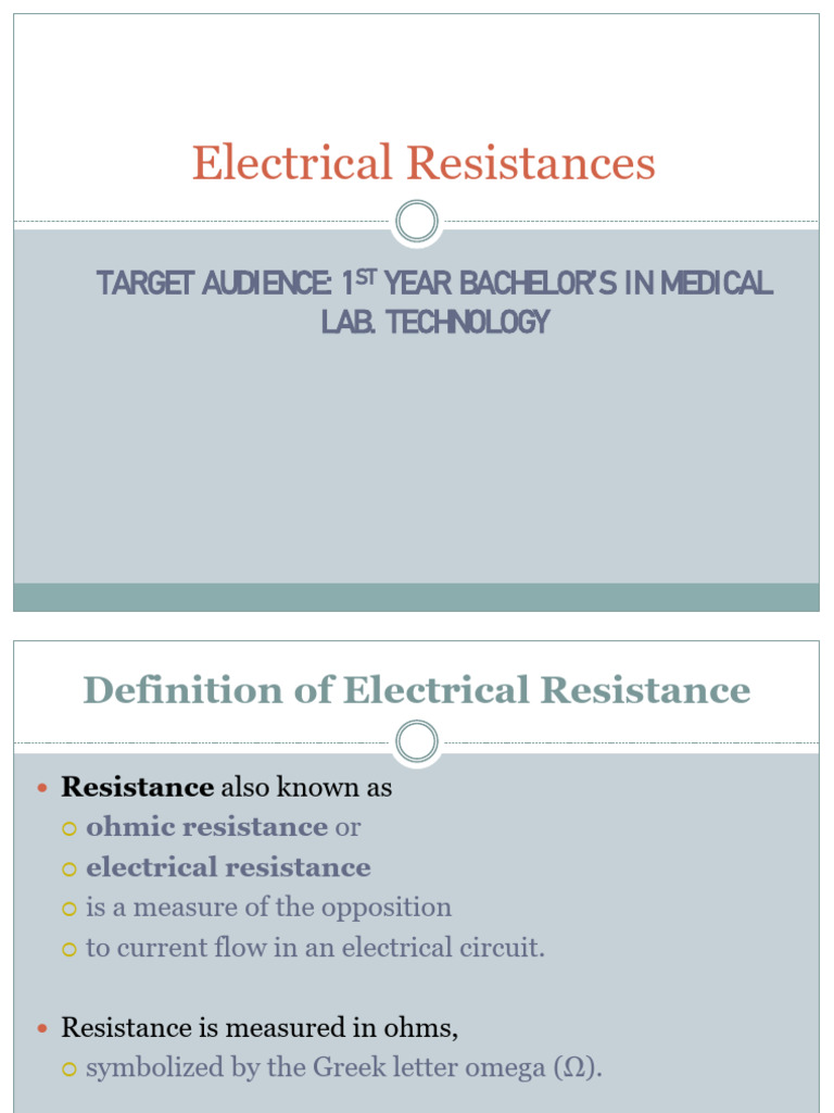 Understanding Electrical Resistance | PDF | Voltage | Electricity