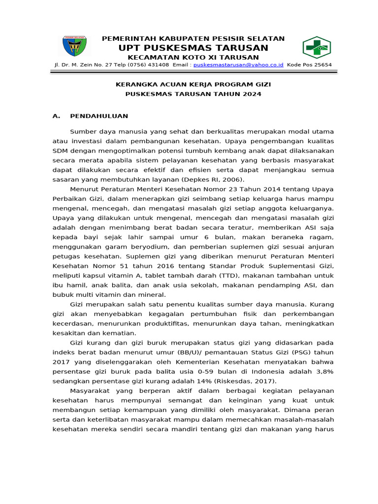Kak Program Gizi 2024 | PDF