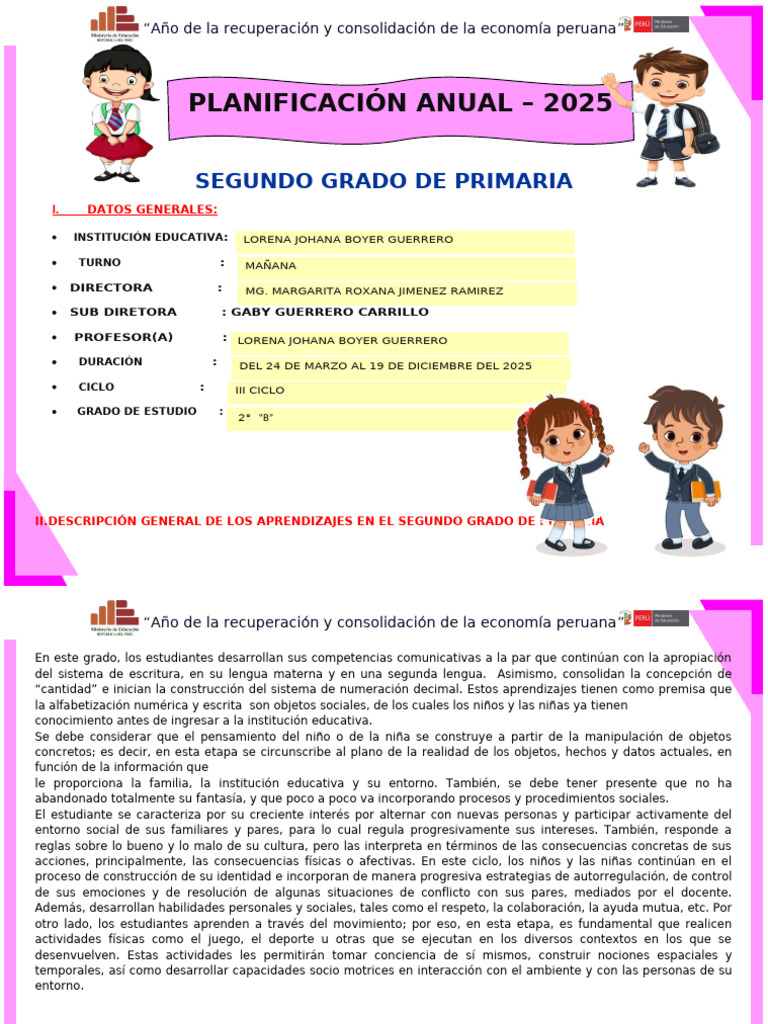 Planificacion Anual - Segundo Grado | PDF | Datos | Geometría