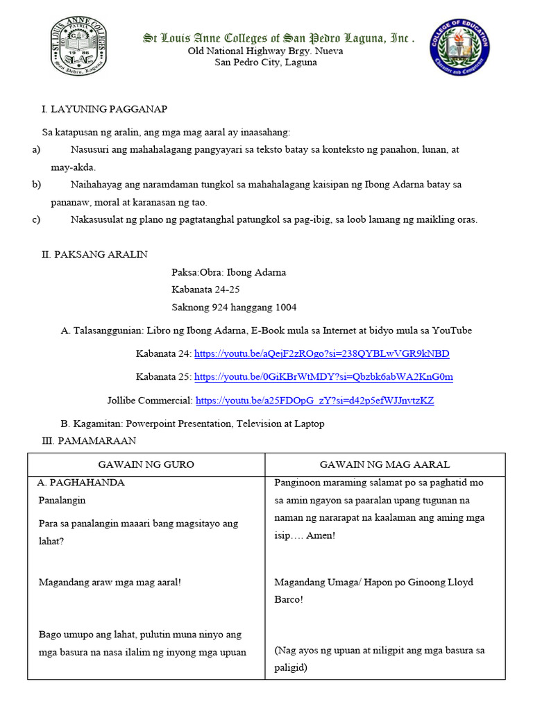 MASUSING BANGHAY ARALIN Final Demo | PDF