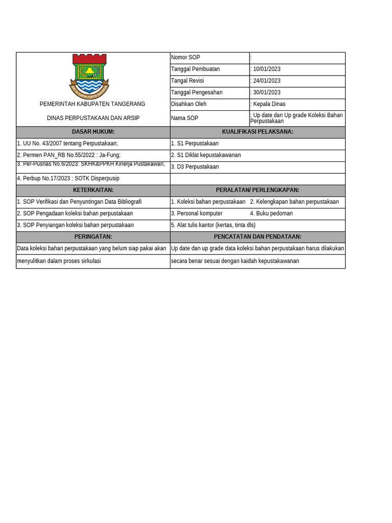 SOP - Pendataan KBP | PDF