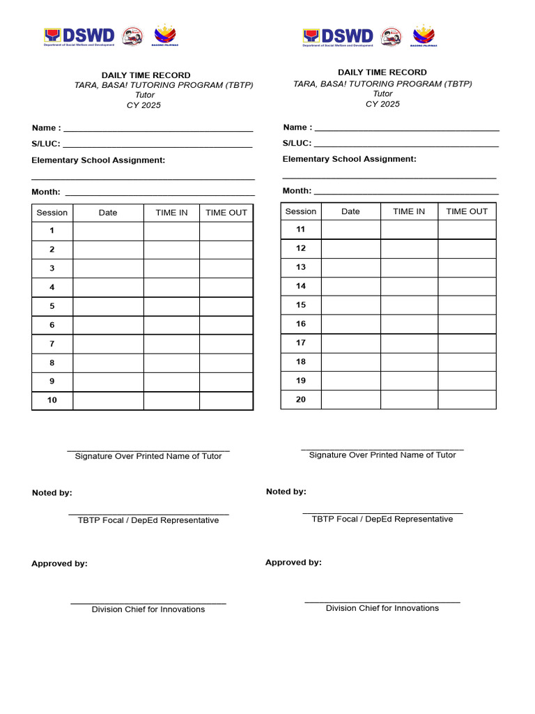 Final Cy 2025 Tutor DTR 1 1 | PDF