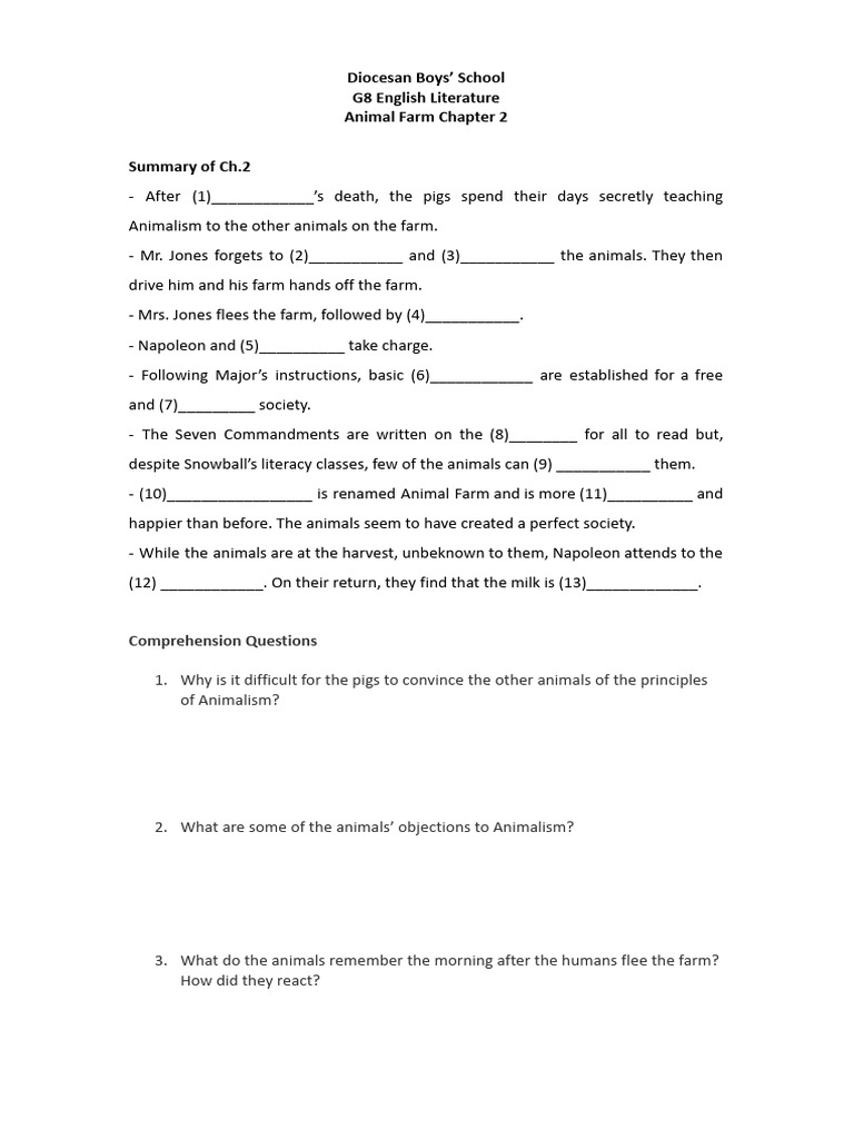 Chapter 2 Summary of Animal Farm | PDF