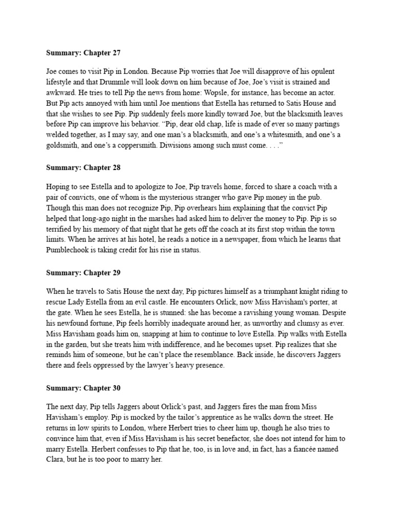 Summary - Chapter 27 | PDF | Estella (Great Expectations) | Great Expectations