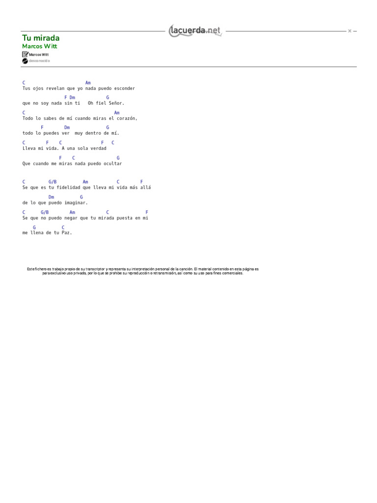 Tu Mirada Marcos Witt Acordes Pdf