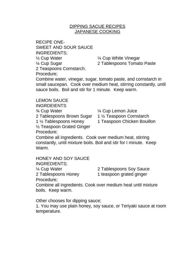 Japanese dipping sauce reci | PDF