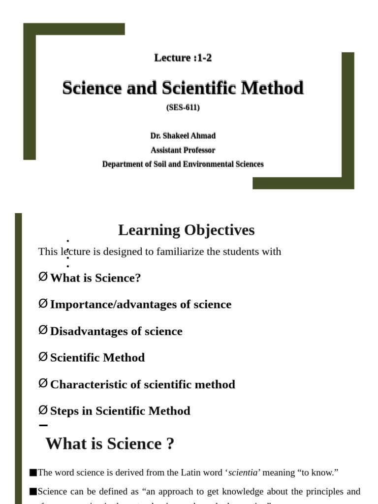 Lec. 1-2-Science and Scientific Method | PDF | Hypothesis | Science