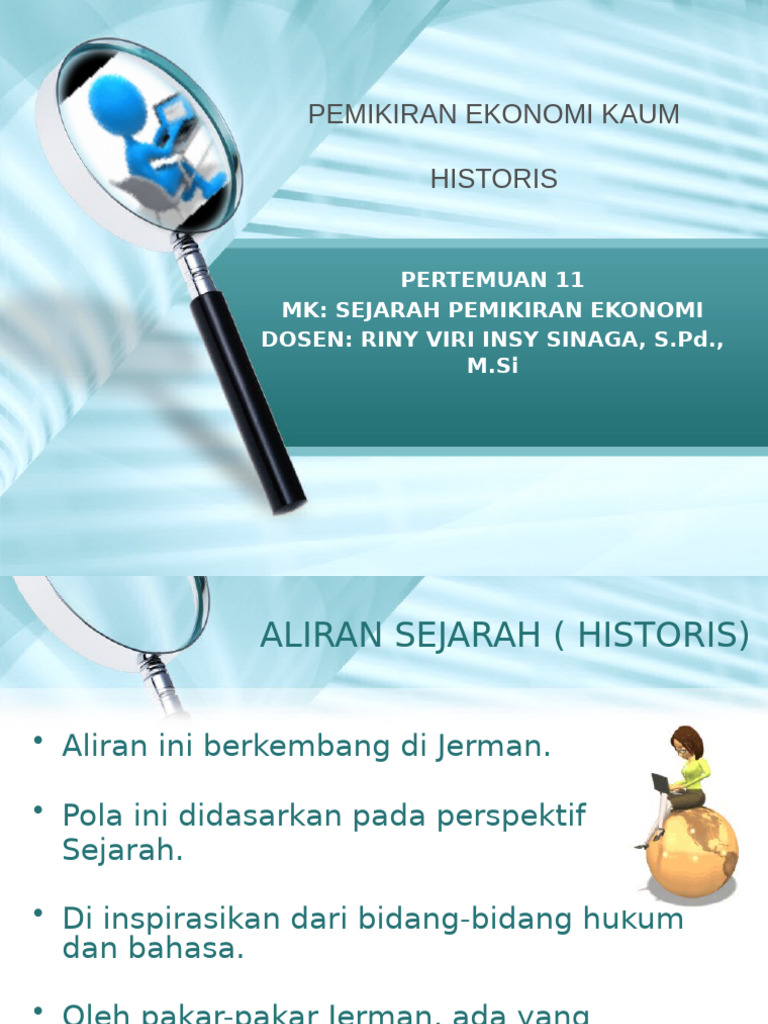 PERTEMUAN 11 Pemikiran Ekonomi Kaum Historis | PDF