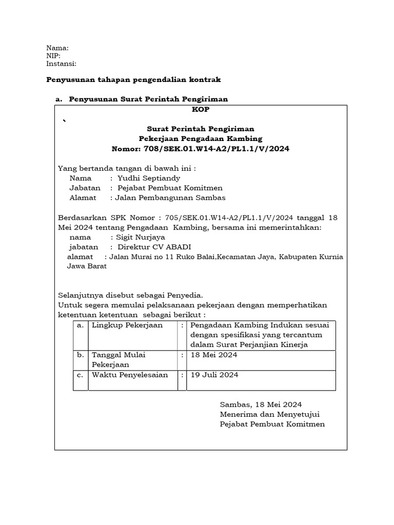 Formulir SPP dan Monitoring Kambing | PDF