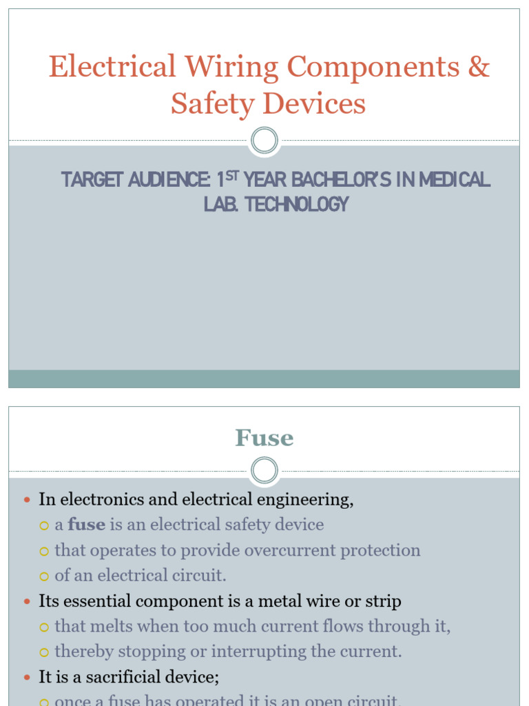 L13 Electrical Wiring Components Safety Devices | PDF | Fuse (Electrical) | Electrical Connector