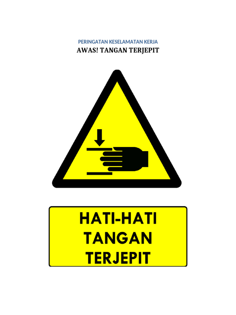 Poster Safety Tangan Terjepit Tanpa Logo | PDF