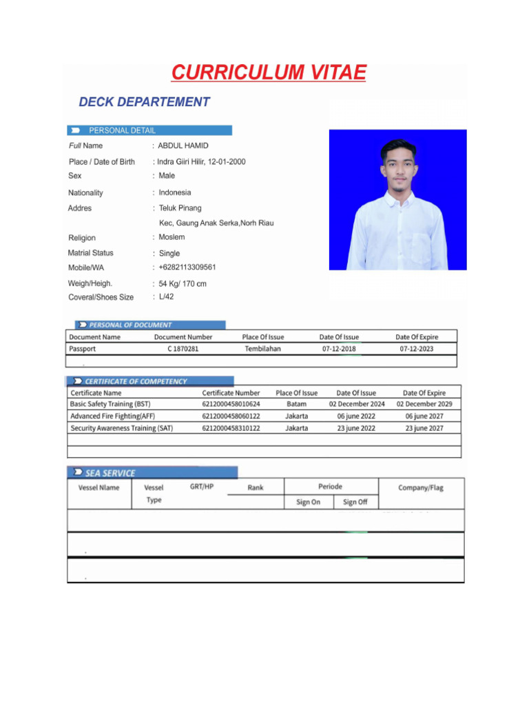 CV Abdul Hamid | PDF