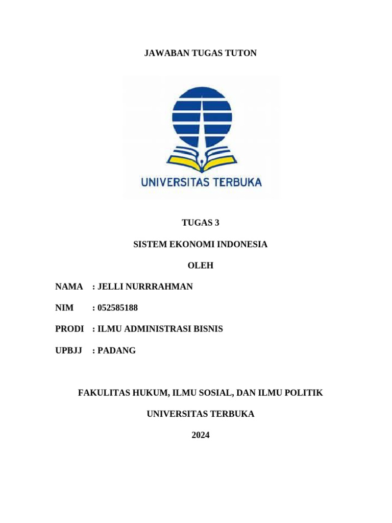 Tugas 3-Sistem Ekonomi Dindonesia-Jelli Nurrahaman | PDF