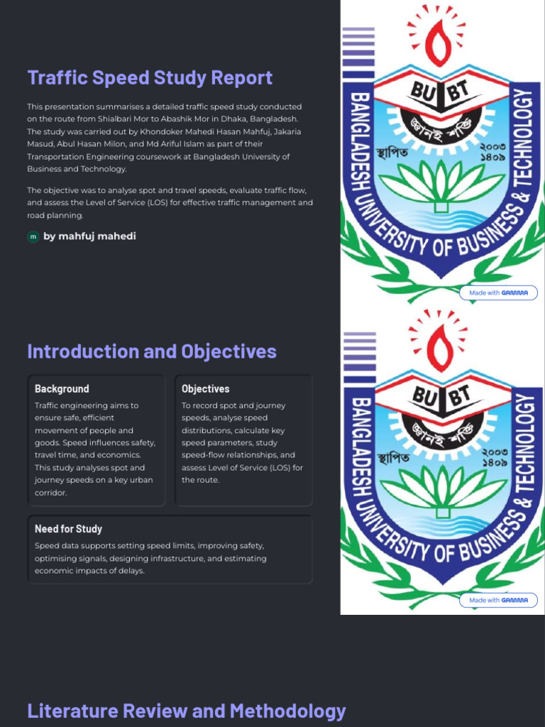 Traffic Speed Study Report | PDF | Traffic | Chi Squared Distribution