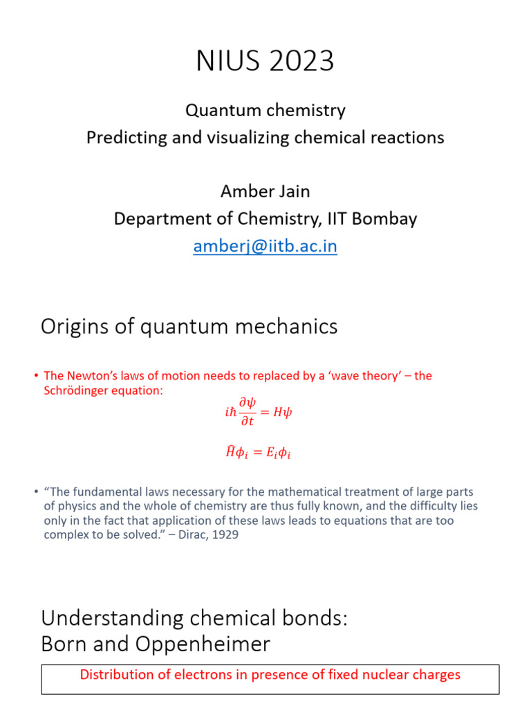 Quantum Chemistry Insights and Methods | PDF | Quantum Chemistry ...