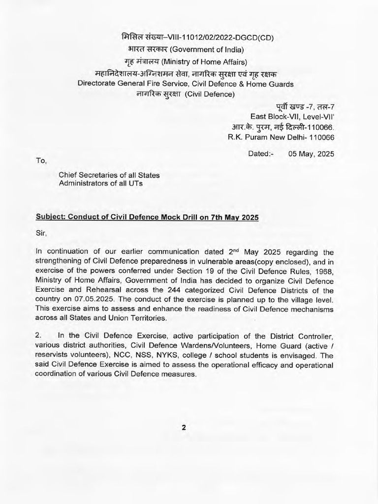 Mock Drill Order | PDF