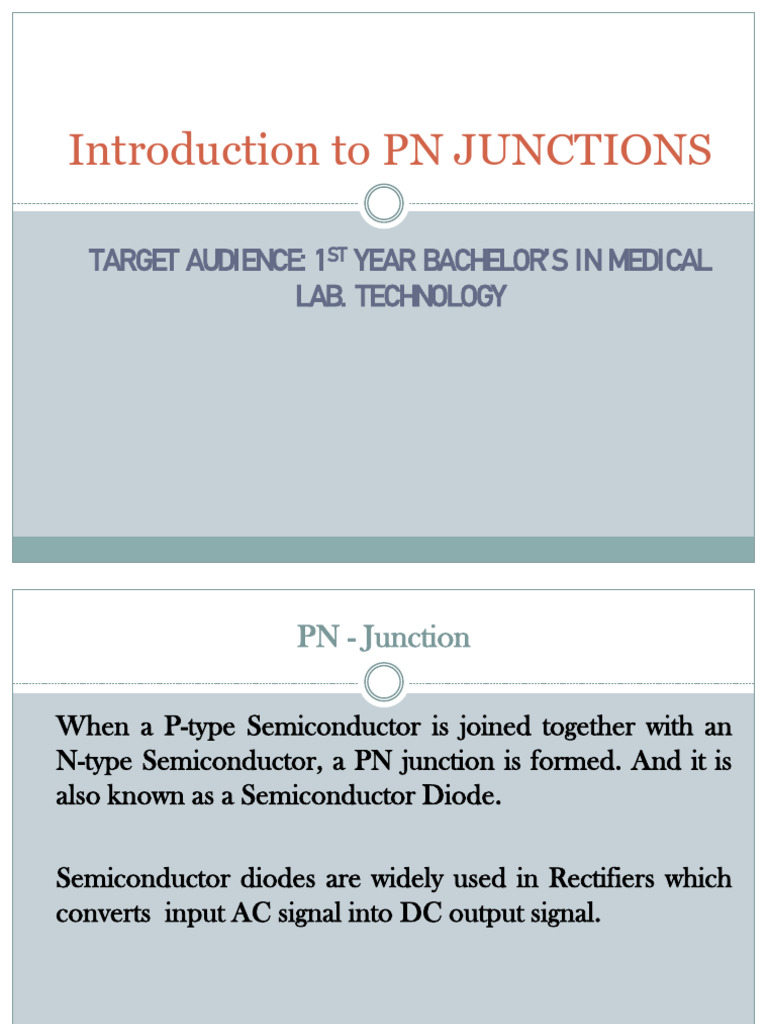 L19 Introduction To PN JUNCTIONS | PDF | P–N Junction | Diode
