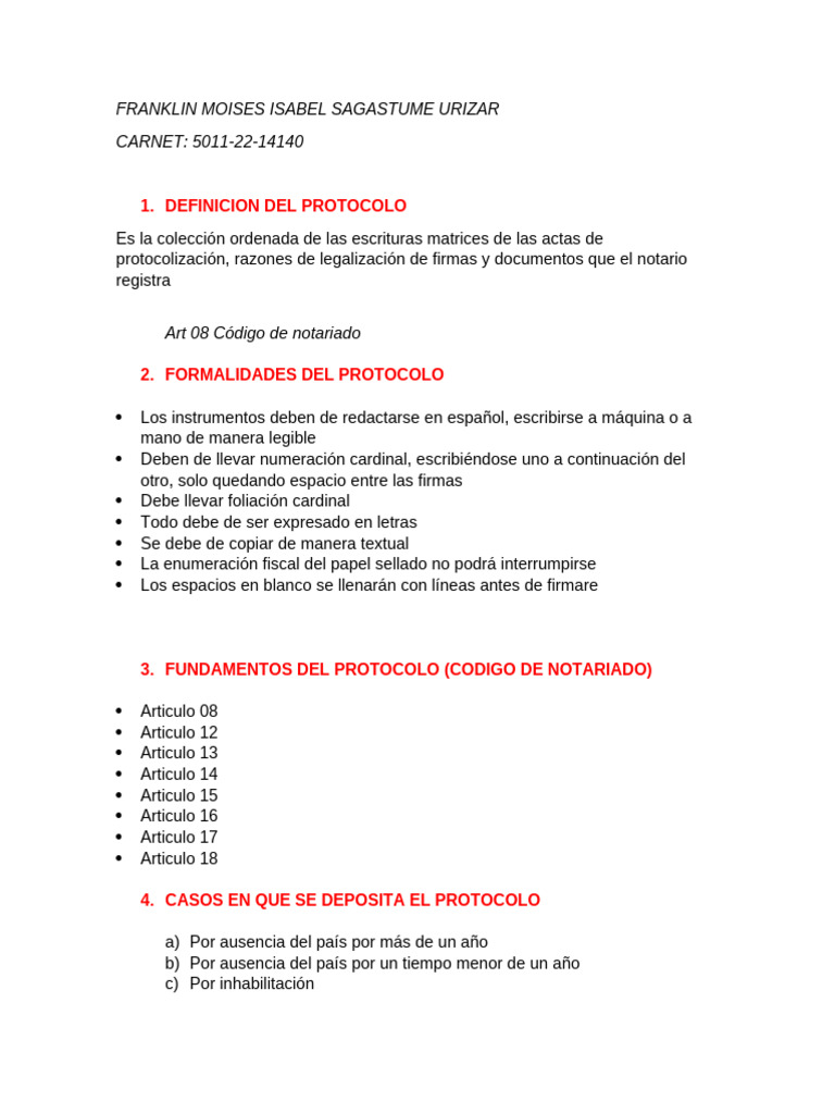 Tarea Del Protocolo NOTARIAL | PDF