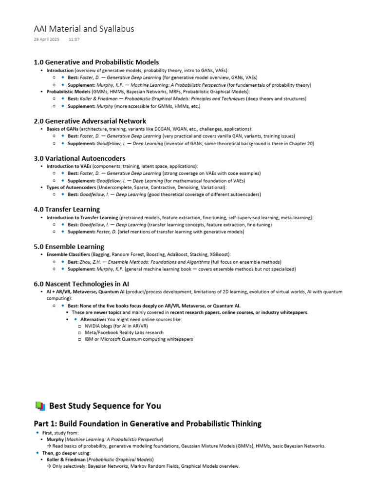 AAI Material and Syllabus | PDF | Deep Learning | Probability Theory
