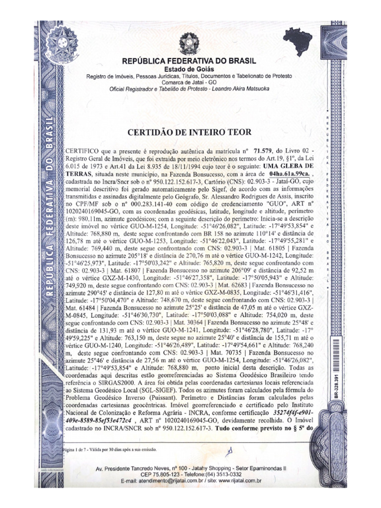 Certidão de Inteiro Teor 2 | PDF