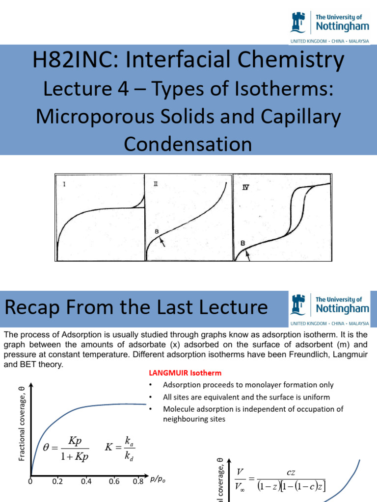 Lecture 4 - Types of Isotherms - 2022-2023 | PDF | Adsorption ...