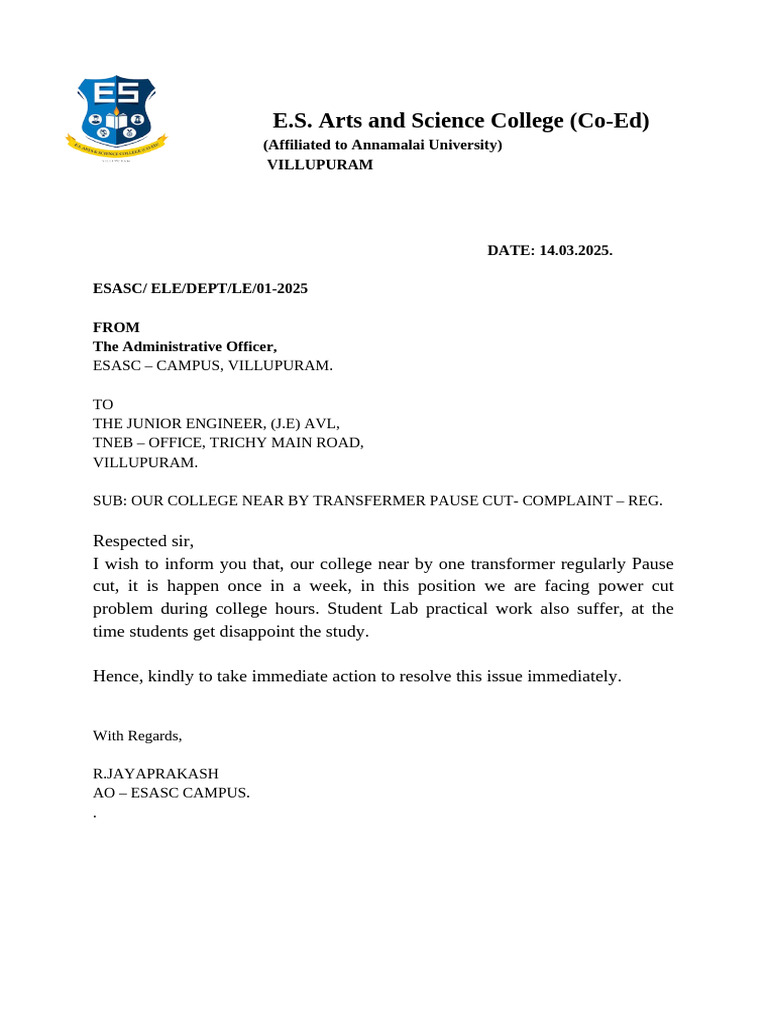 Electrical Letter | PDF