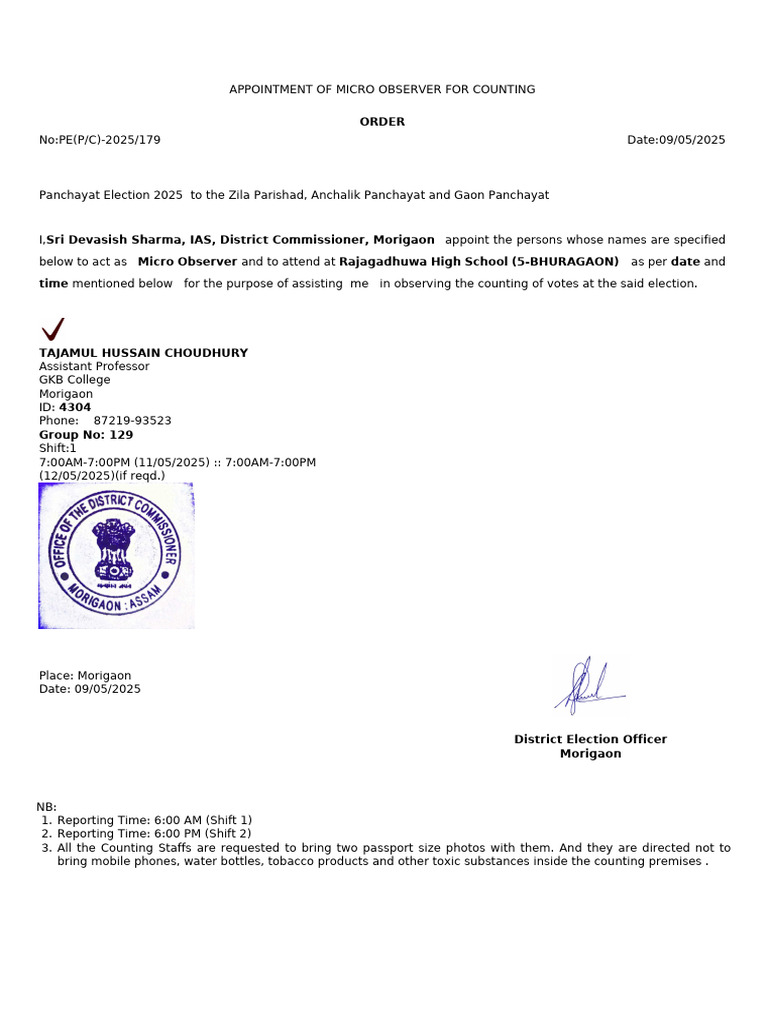 Counting Micro Observer_Laharighat CDC | PDF