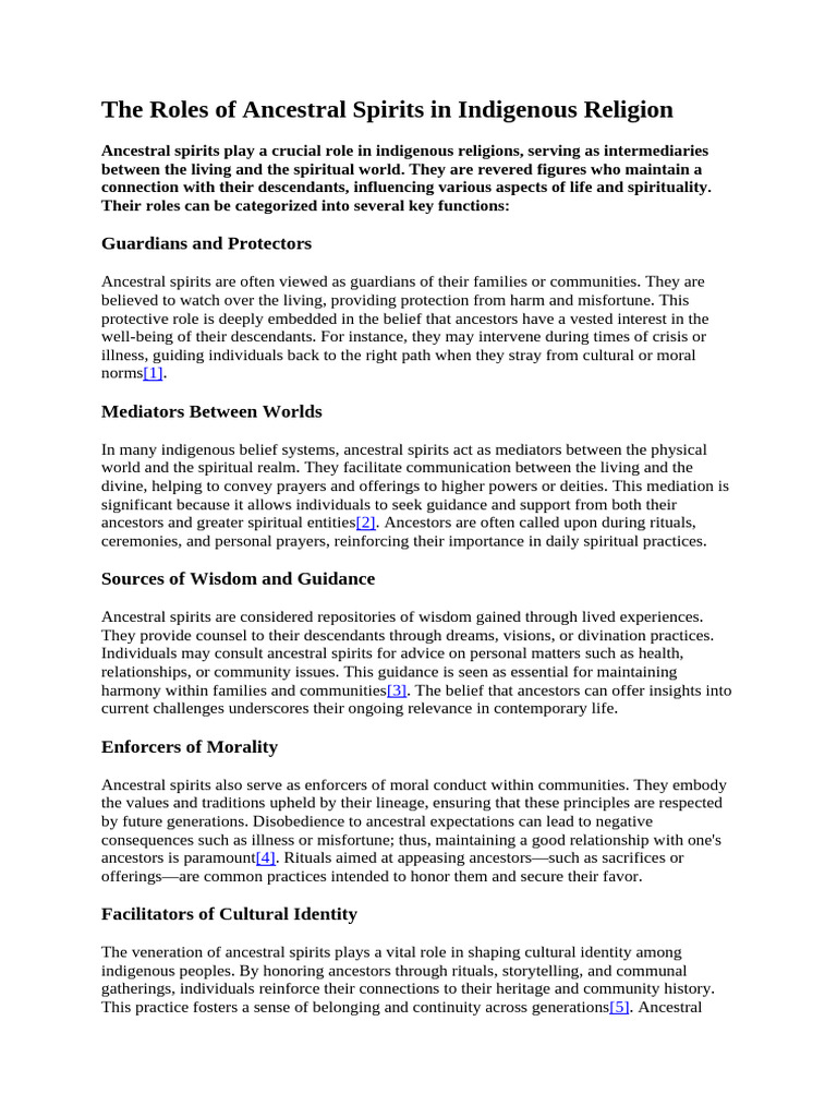 Roles of Ancestral Spirits in Indigenous Beliefs | PDF | Veneration Of ...