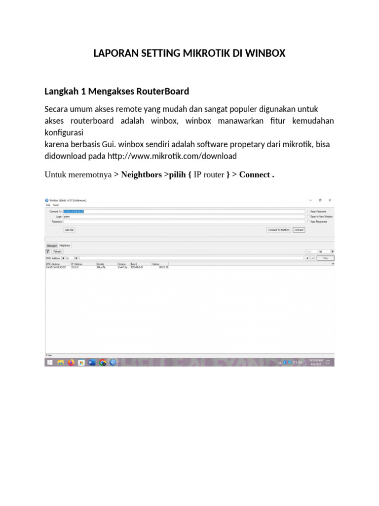 LAPORAN SETTING MIKROTIK DI WINBOX M.ZUKA Alvinnawa | PDF