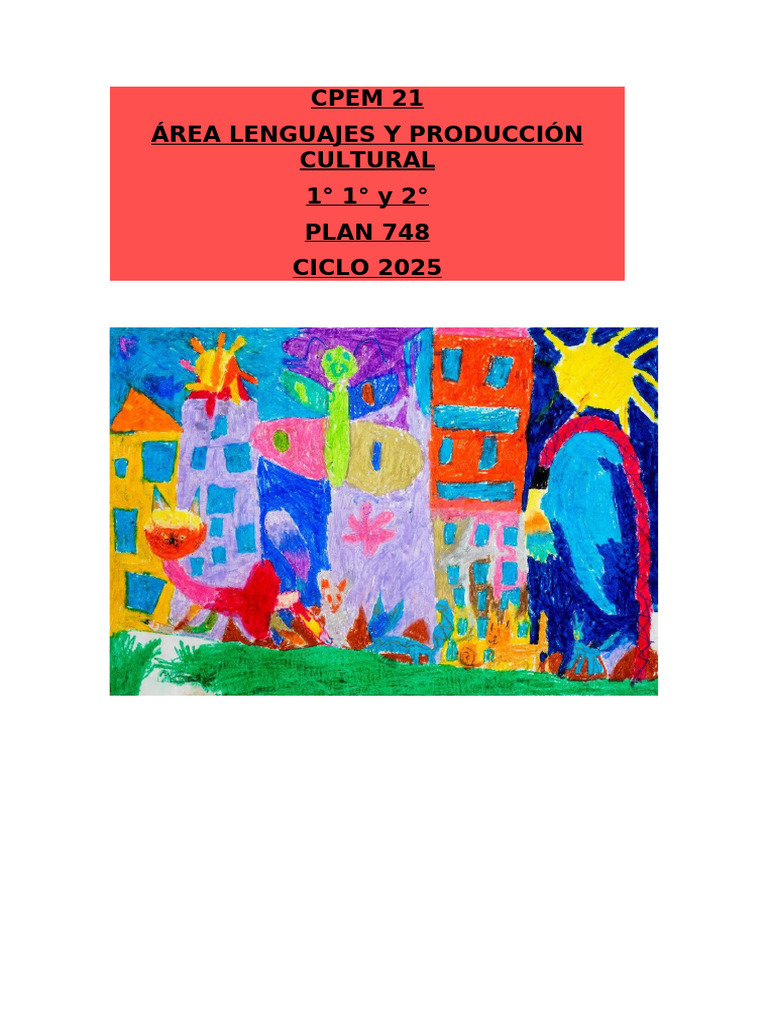 Planificación Áreal 1° 1° - 1° 2° - 2025 | PDF | Palabra | Verbo